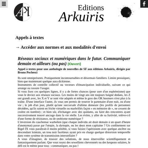 Science-fiction - concours et appels à textes | Textes à la pelle